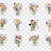 12 Watercolor Wildflower in a Mason Jar Ephemera Isolated Transparent ...
