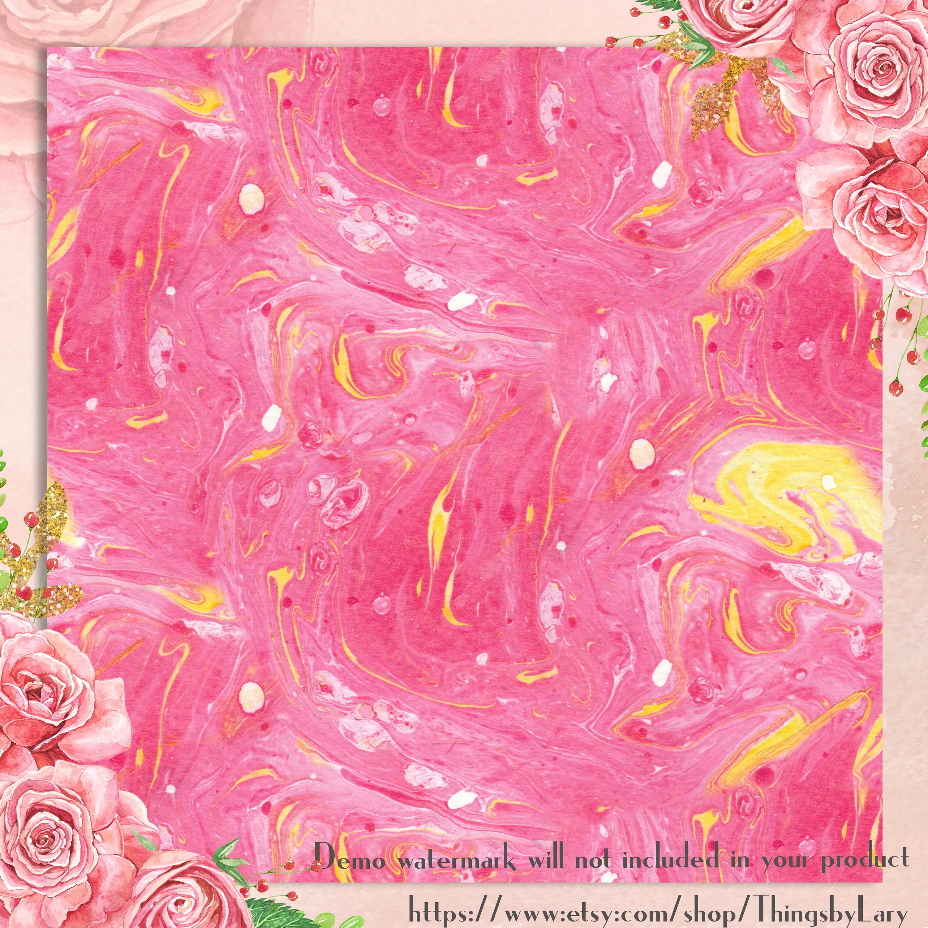24 Pink Painted Texture Papers 12inch, 300 Dpi Planner Paper ...