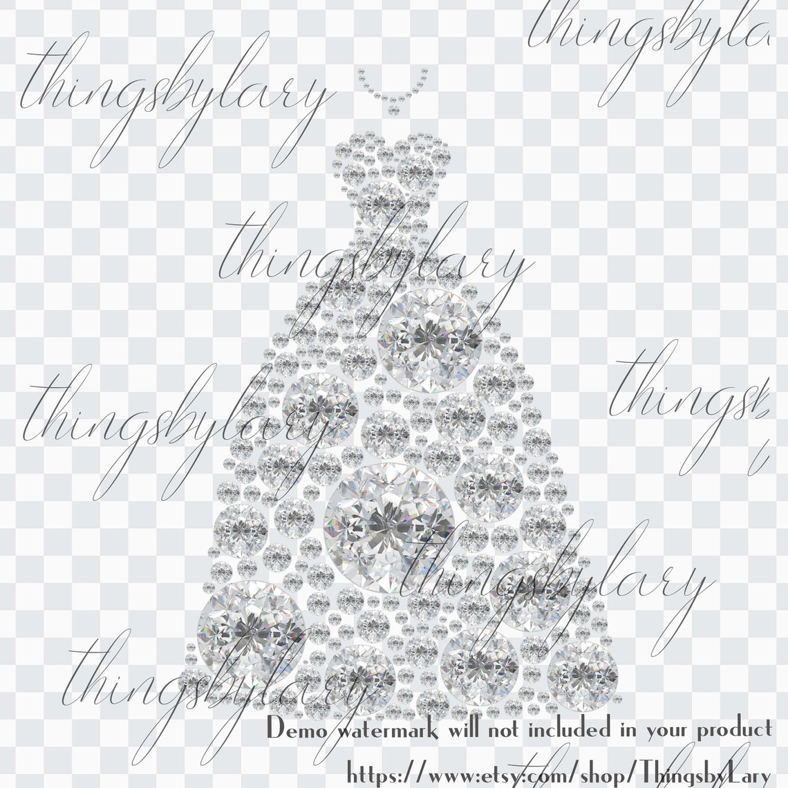 100 Diamond Bridal Dress Cliparts, 300 Dpi, Instant Download ...
