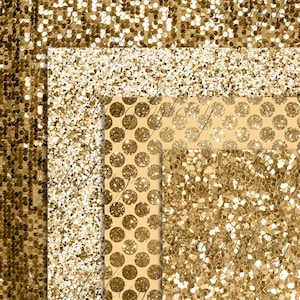 42 Antique Gold Glitter and Sequin Papers 12 Inch 300 Dpi Instant ...