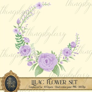 Lilac Flower Sets, Flower Frame, Flower Wreath, Flower Laurel, 300 Dpi ...