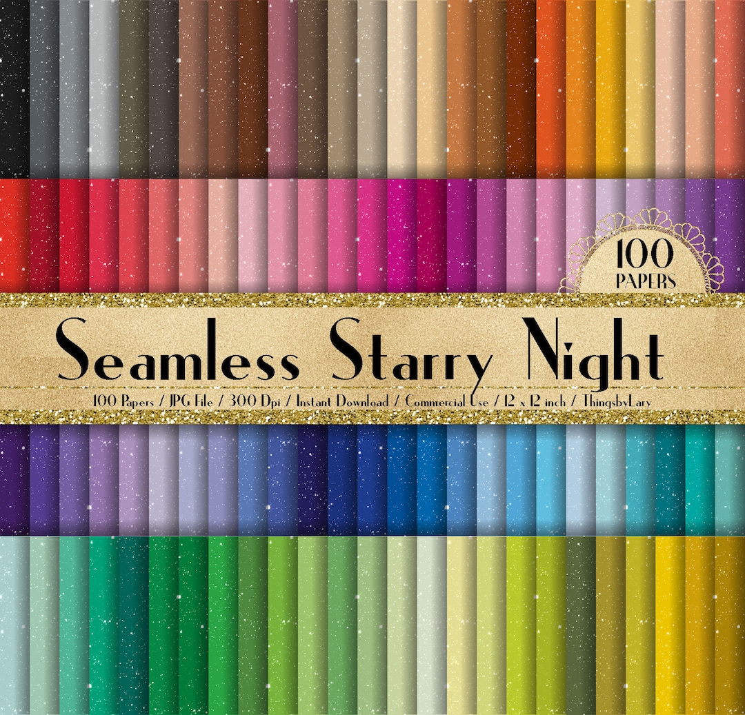 100 Seamless Starry Night Papers in 12inch,300 Dpi Planner Paper ...