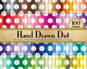 100 Seamless White Hand Drawn Polka Dot Papers in 12 X - Etsy