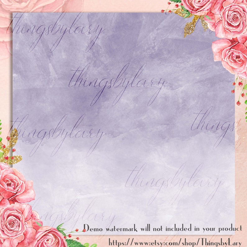 16 Ultra Violet Watercolor Texture Paper, Shabby Chic, Romantic Wedding ...