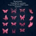 30 Pink Foil and Glitter Butterflies Digital Images PNG300 Dpi Instant ...