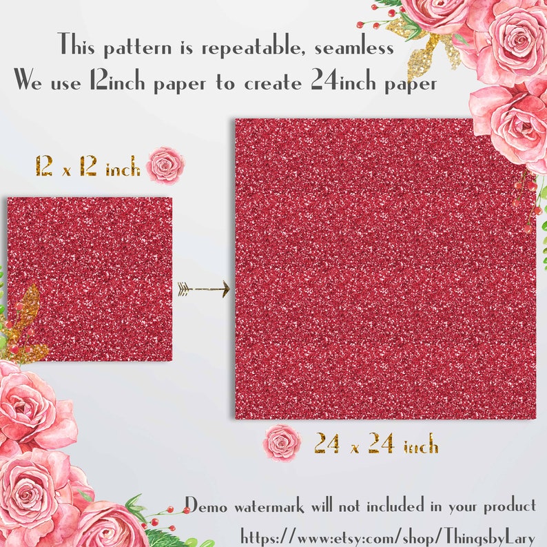 100 Seamless Chunky Glitter Digital Papers 12x12" 300 Dpi Commercial ...