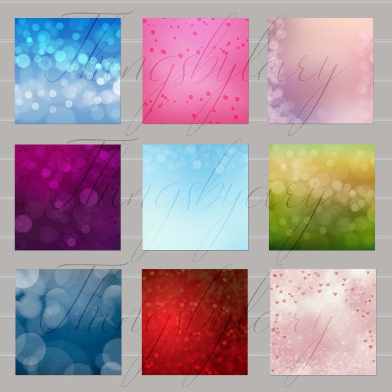 18 Luxury Bokeh Background Digital Images 12" 300 Dpi Planner Paper ...