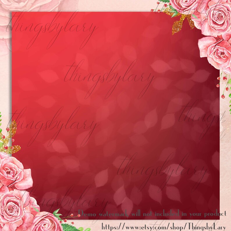 16 Luxury Red Bokeh Valentine Background Digital Images 12inch | Etsy