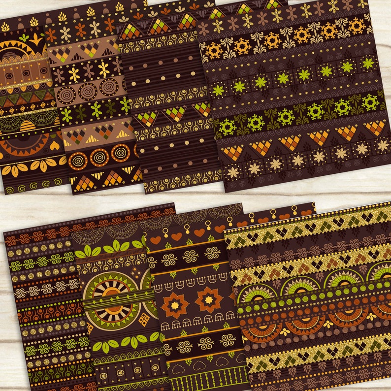 16 Mexico Tribal Seamless Repeat Papers 12 X 12 Inch 300 Dpi Instant ...