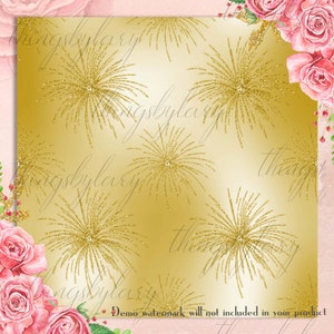 100 Seamless Glitter Firework Digital Papers 12x12" 300 Dpi Instant ...
