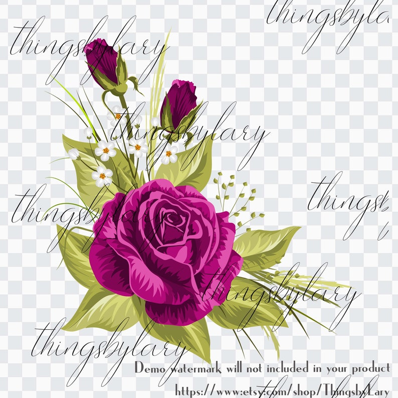 100 Wedding Roses Cliparts Flower Clipart Planner Clipart - Etsy