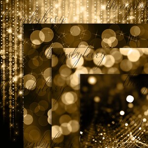 42 Antique Gold Bokeh and Glitter Papers 12 Inch 300 Dpi Instant ...