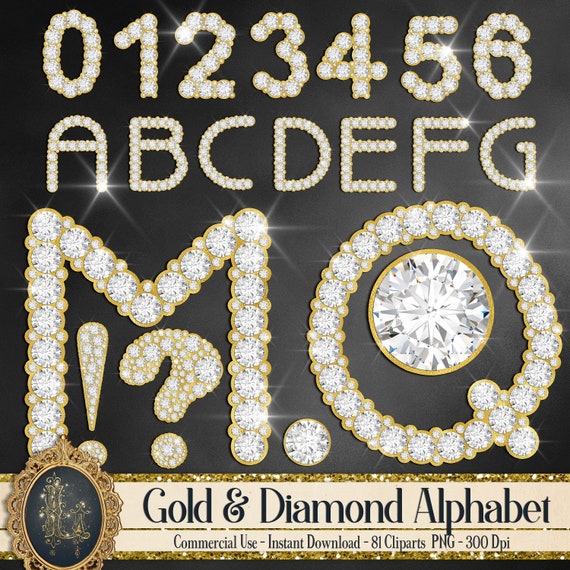 Materials Clip Art & Image Files Diamond Font Diamond Letters Diamond Alphabet Clip Art Alphabet ...