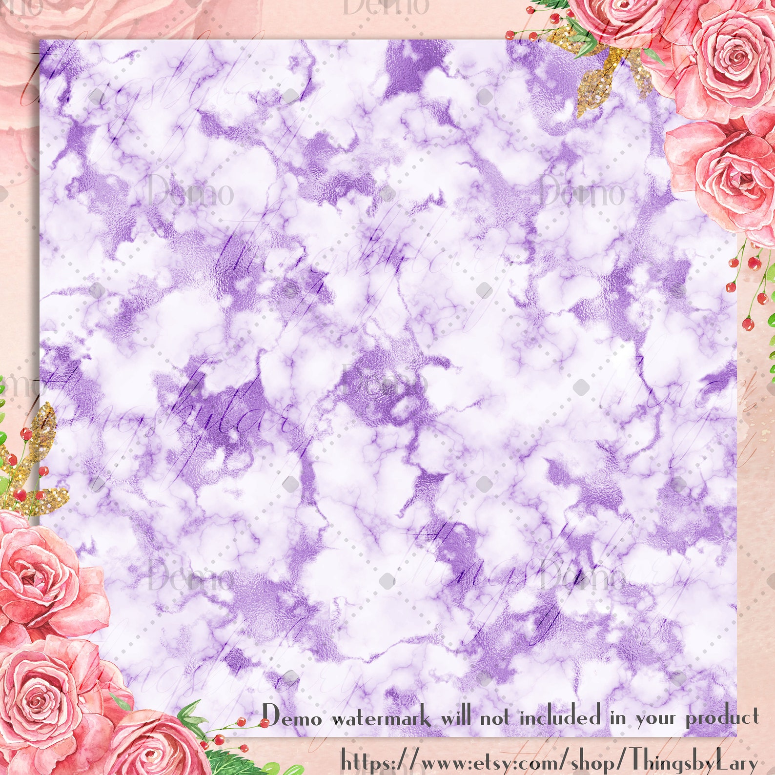 16 Lavender Glitter Marble Papers, Soft Purple Marble, Digital Marble ...