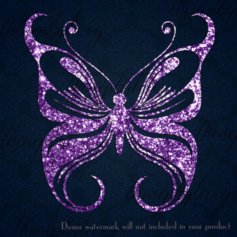 30 Lavender Purple Foil and Glitter Butterfly PNG Image | Etsy