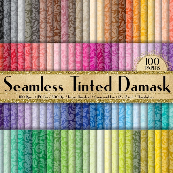Damask Digital Paper - Etsy