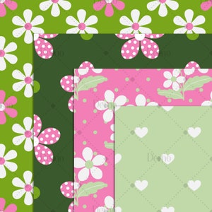 16 Seamless Bright Spring Flower Papers in 12inch 300 Dpi Planner Paper ...
