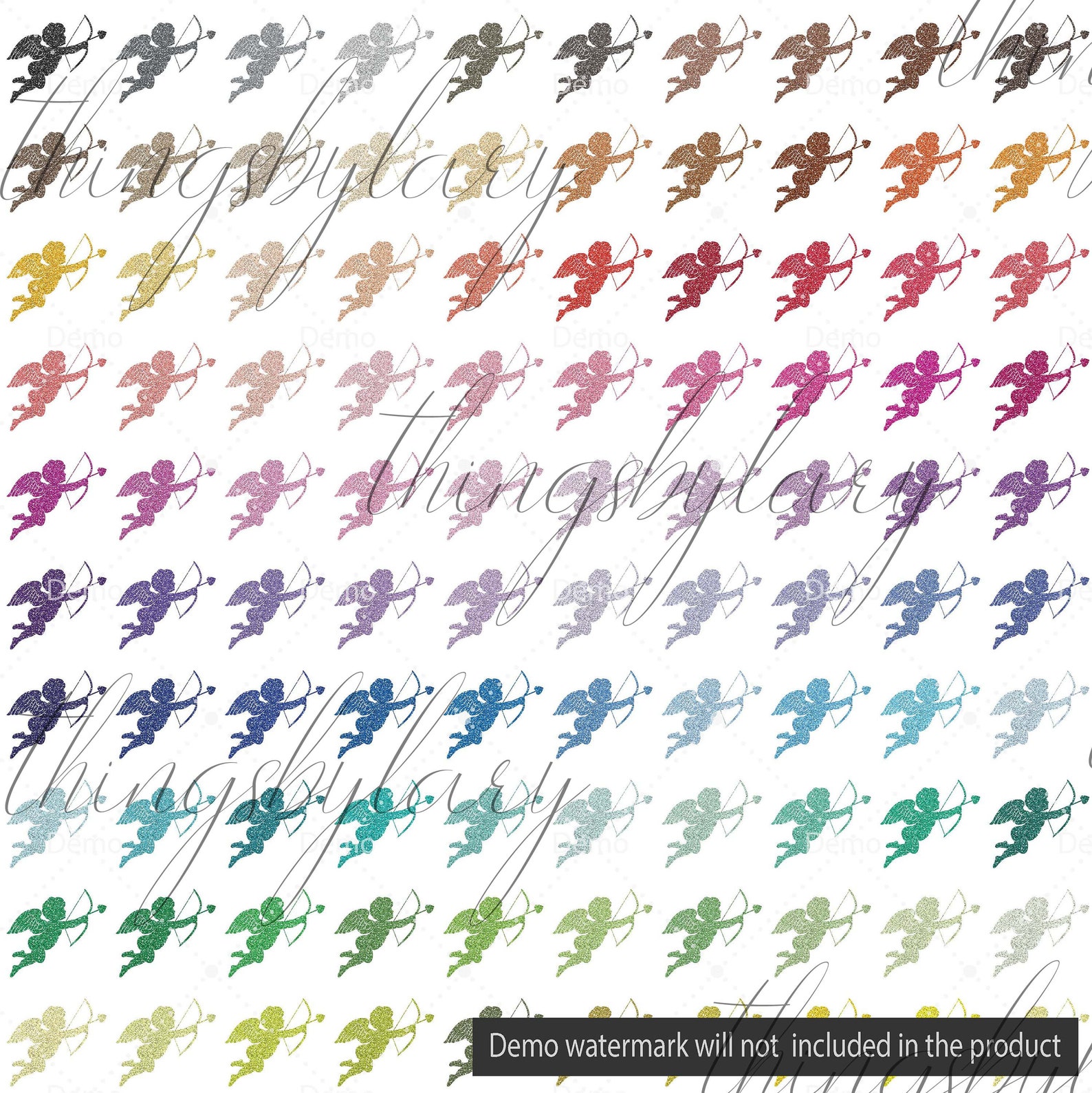 100 Glitter Cupid Love Clipart, Love Digital Clip Art, Valentine ...