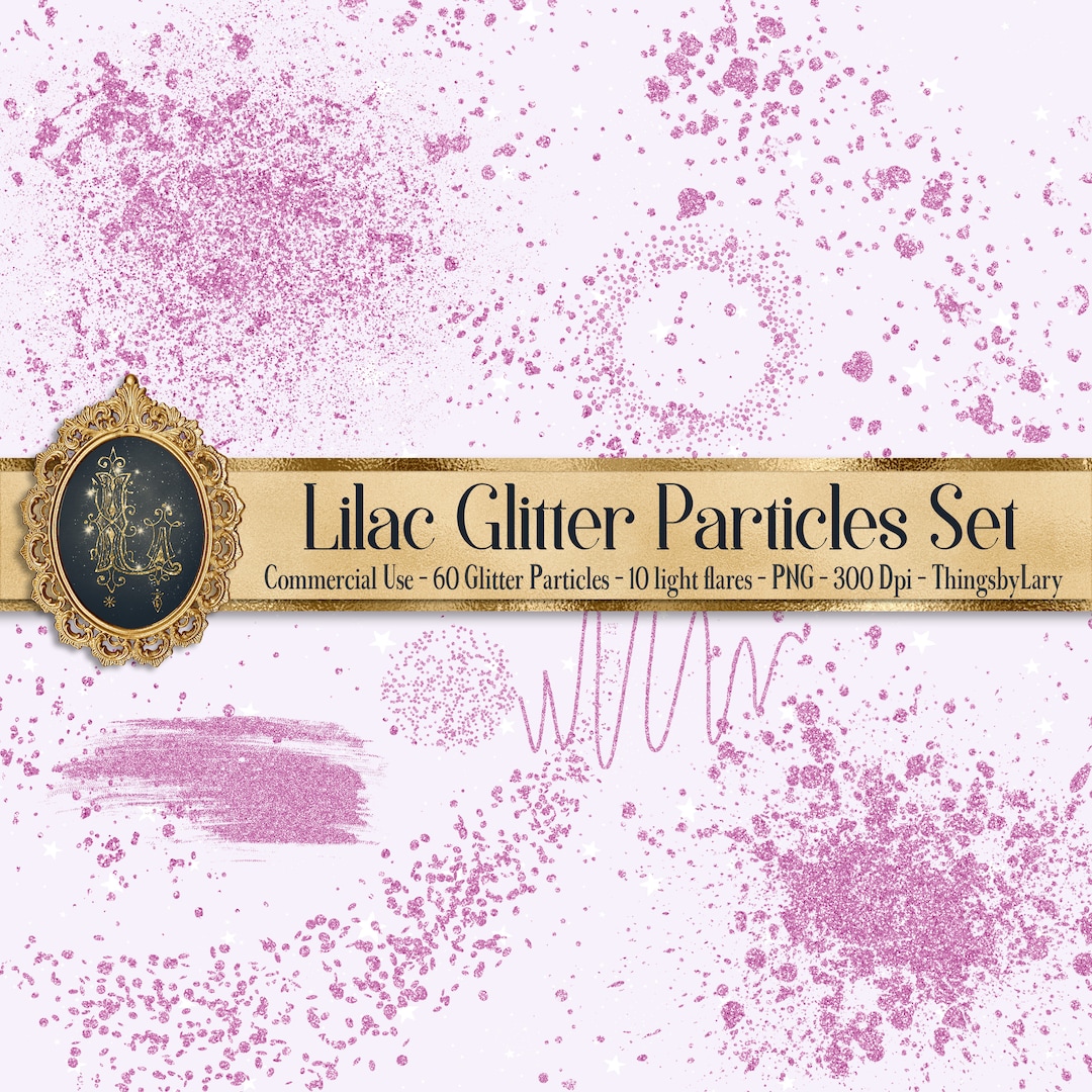 70 Lilac Glitter Particles Set PNG Overlay Images Commercial Use Dusty ...