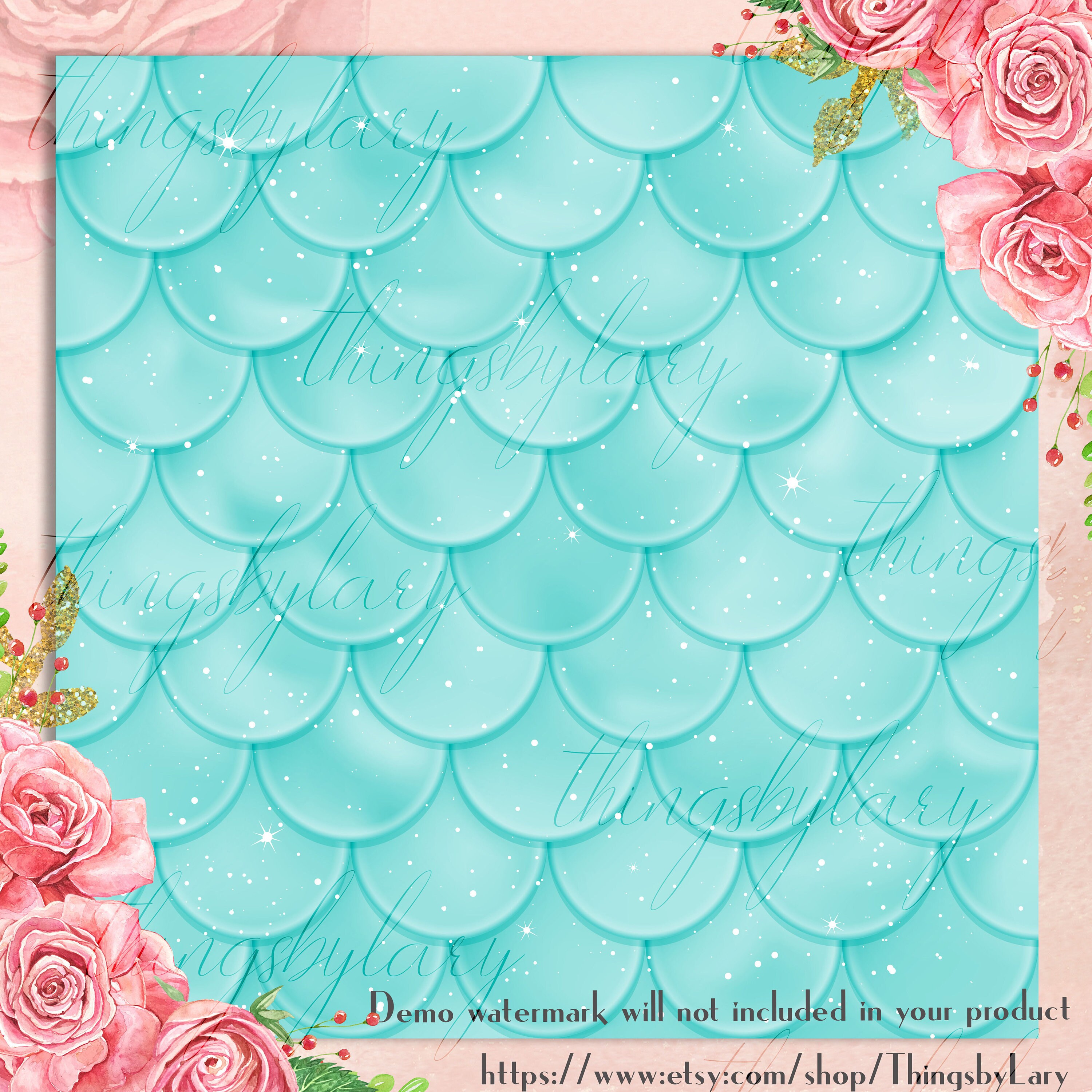 100 Seamless Mermaid Scale Papers 300 Dpi Planner Paper | Etsy