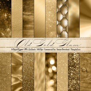 16 Luxury Old Gold Glam Digital Papers 12inch 300 Dpi Commercial Use ...