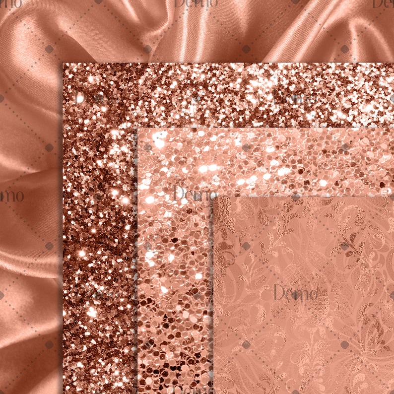 16 Luxury Denim and Peach Digital Paper Pack Commercial Use Luxury ...
