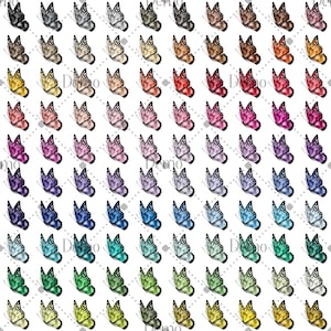 100 Luxury Butterfly Cliparts, Planner Clipart, Colorful Butterfly ...