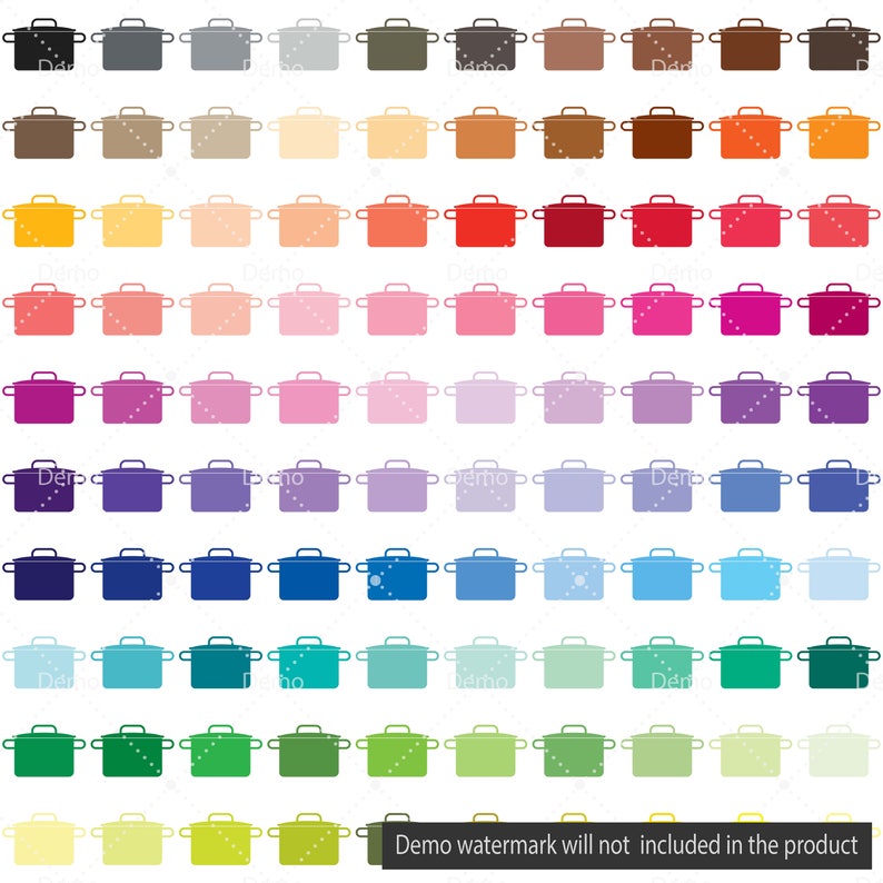 100 Cookware Pot Clipart, Kitchen Digital Clip Art, Cooking Clipart ...
