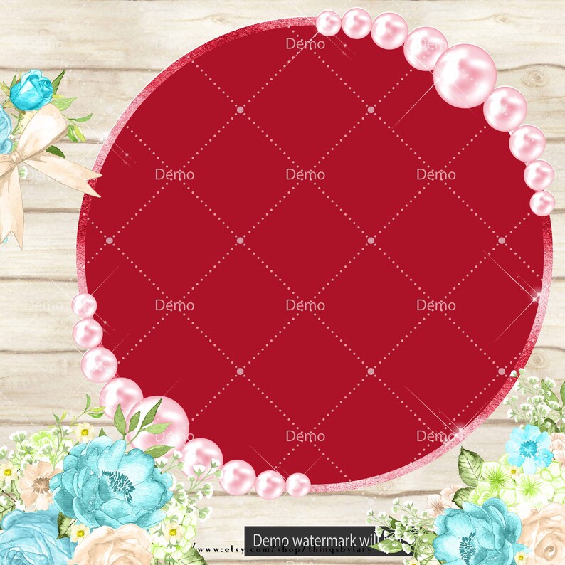 100 Pearl Circle Frame Clipart Pearl Frame Digital Clip Art - Etsy