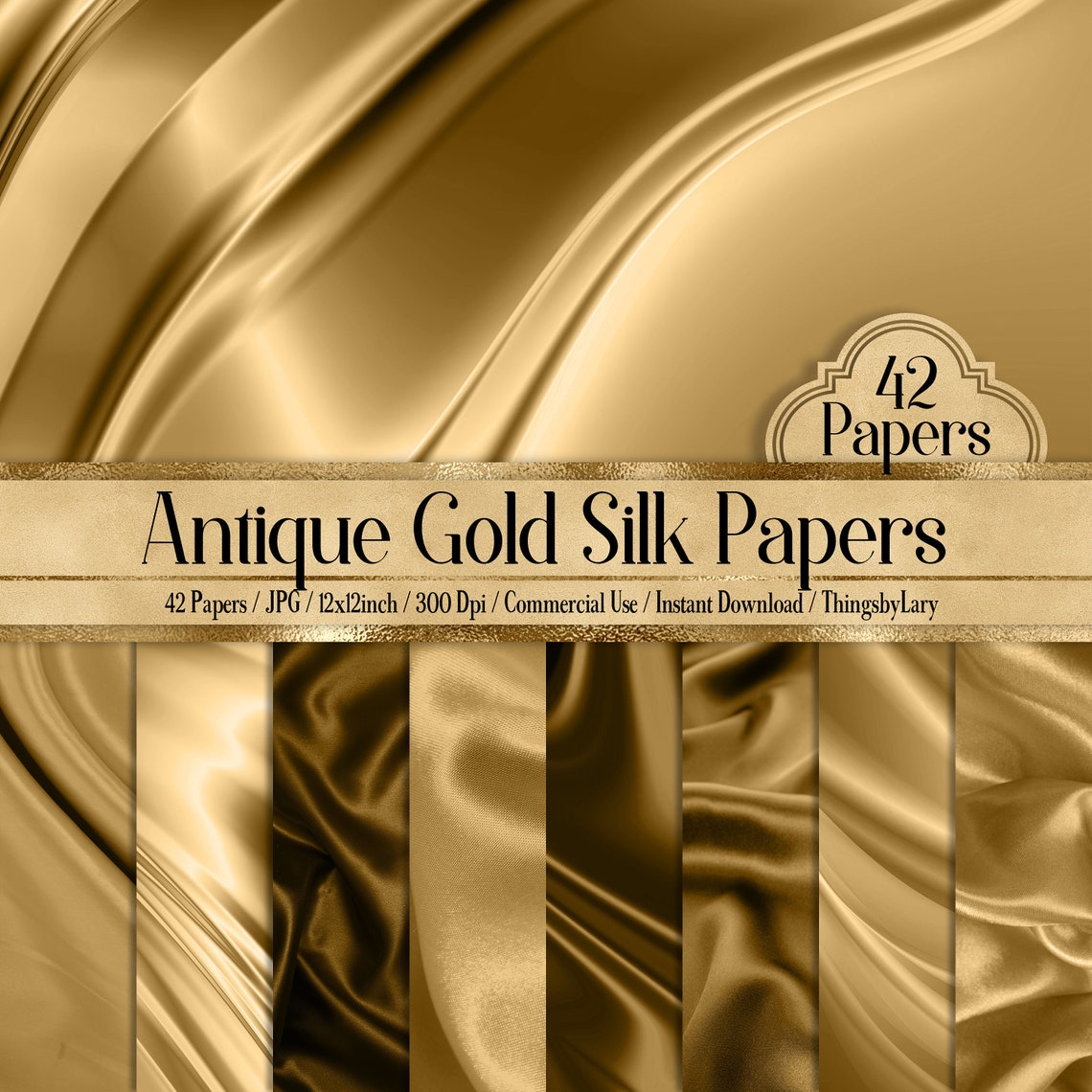 42 Antique Gold Satin Silk Cloth Papers 12 Inch 300 Dpi Instant ...