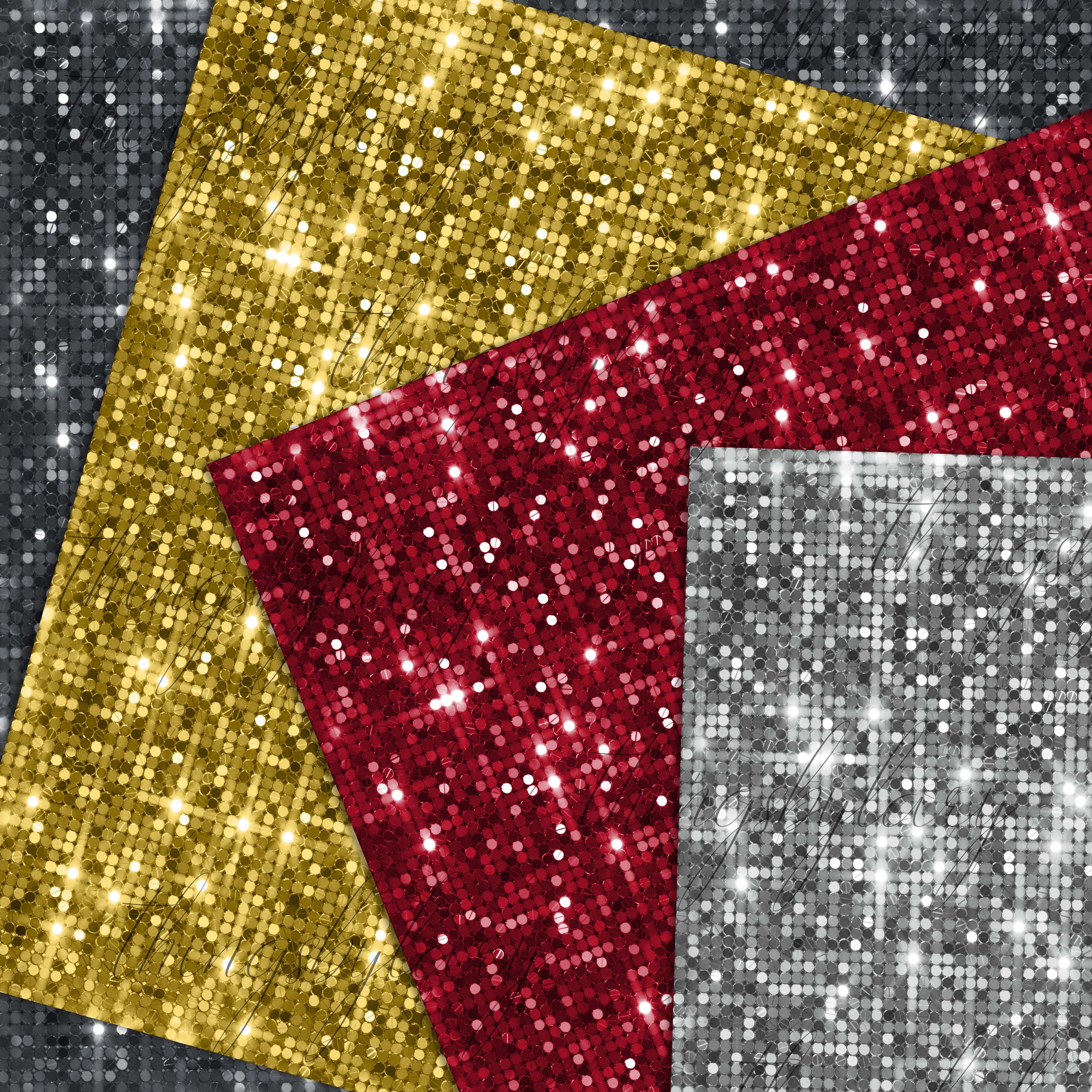 100 Seamless Glowing Bling Bling Disco Sequin Digital Papers 12 Inch ...