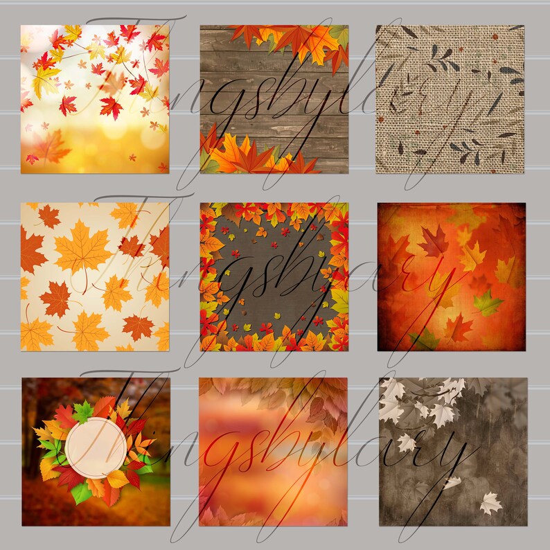 18 Fall Leaf Digital Papers 300 Dpi Instant Download Commercial Use ...