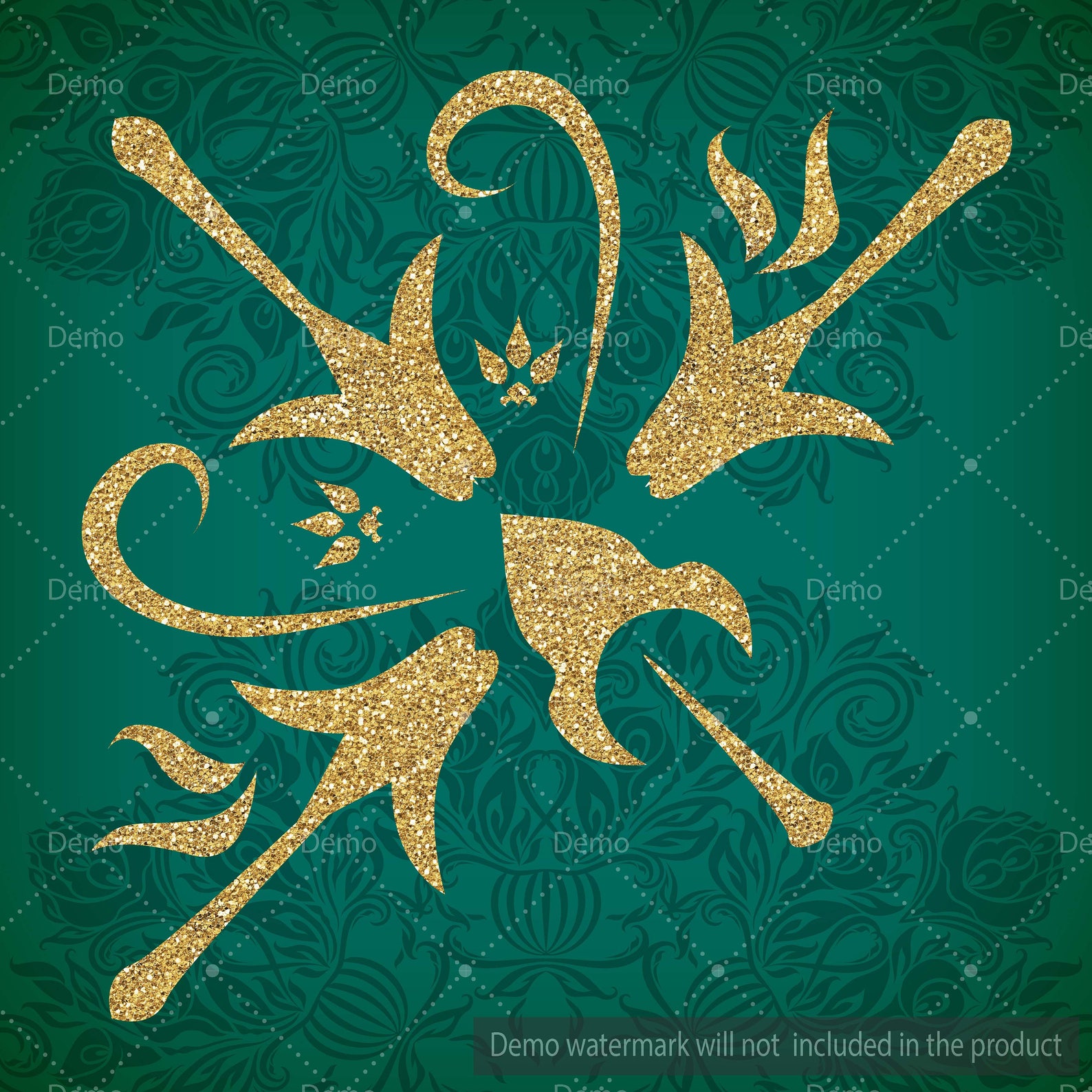 16 Gold Glitter Corner Borders,floral Ornament,corner Wedding ...