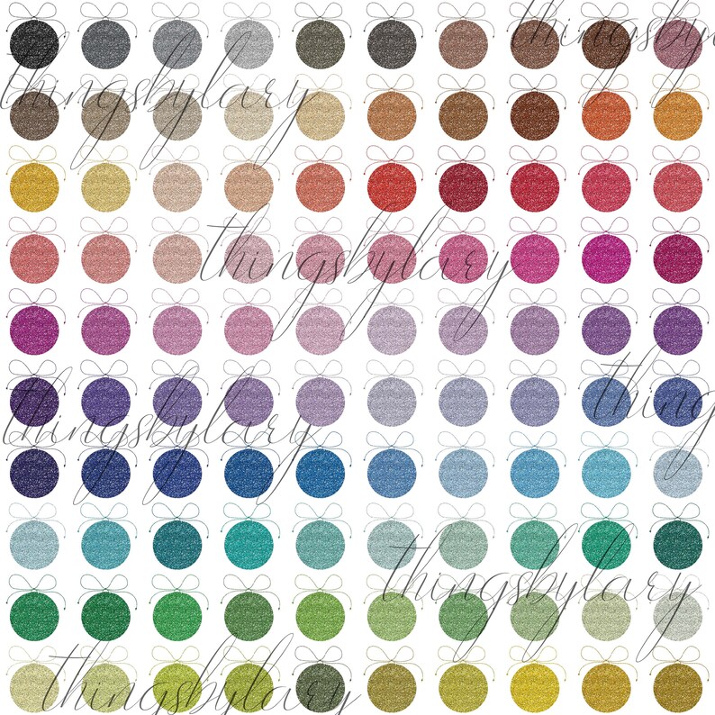 100 Glitter Winter Christmas Ball Ornament Clip Arts 300 Dpi - Etsy