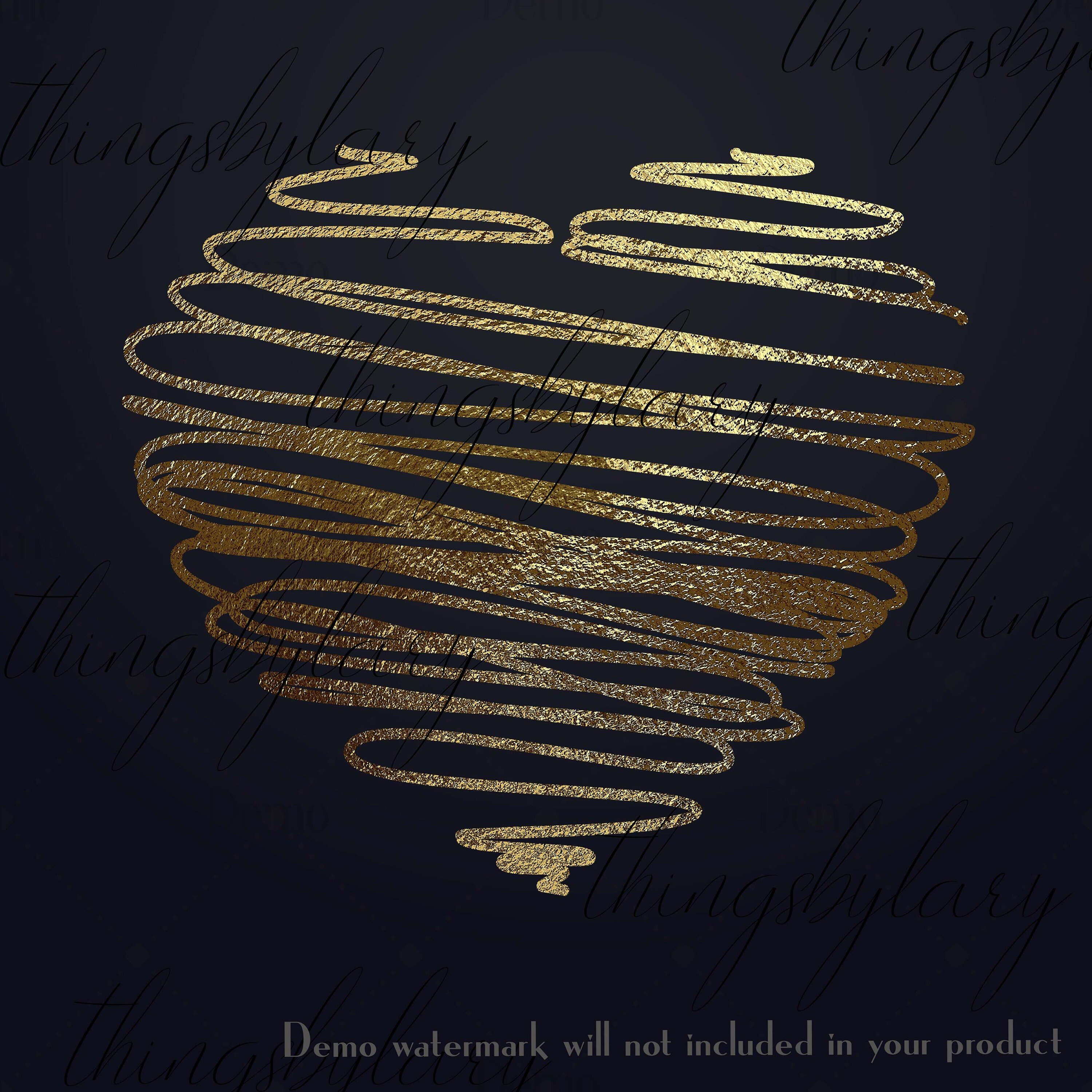 30 Realistic 24k Gold Metallic Hand Drawn Heart Clip Arts 300 - Etsy