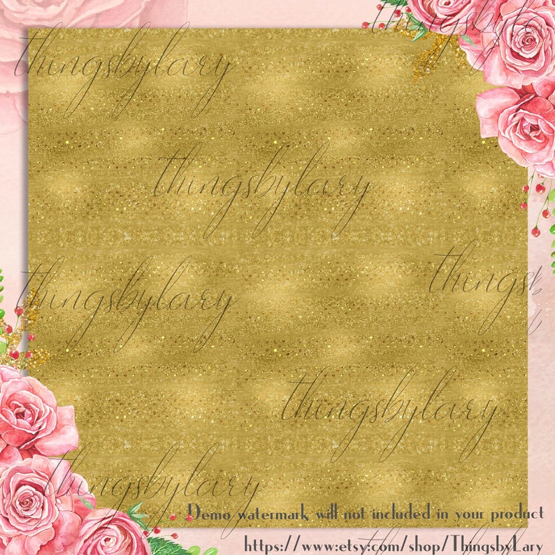 34 Glam Gold Papers 12 inch 300 Dpi Planner Paper Commercial | Etsy