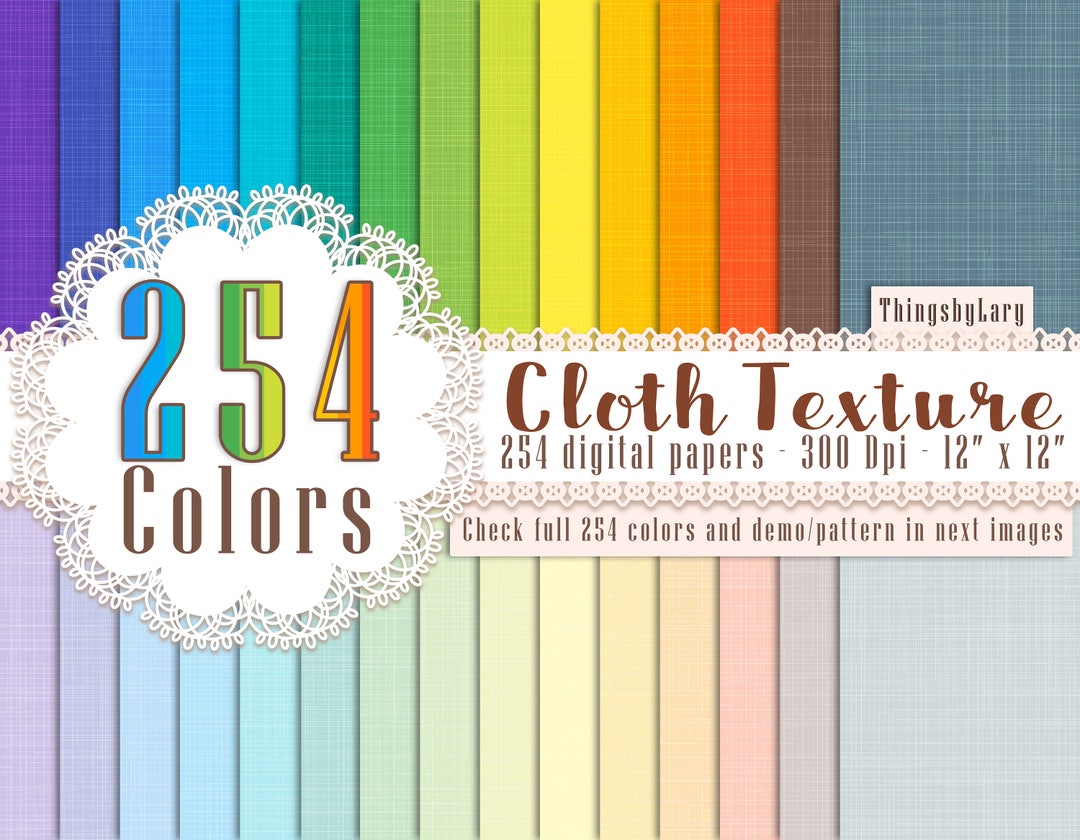 254 Rainbow Paper Cloth Texture Digital Papers 12 Inch 300 Dpi Instant ...