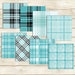 24 Turquoise Plaid Digital Papers in 12 X 12 Inch 300 Dpi Instant ...