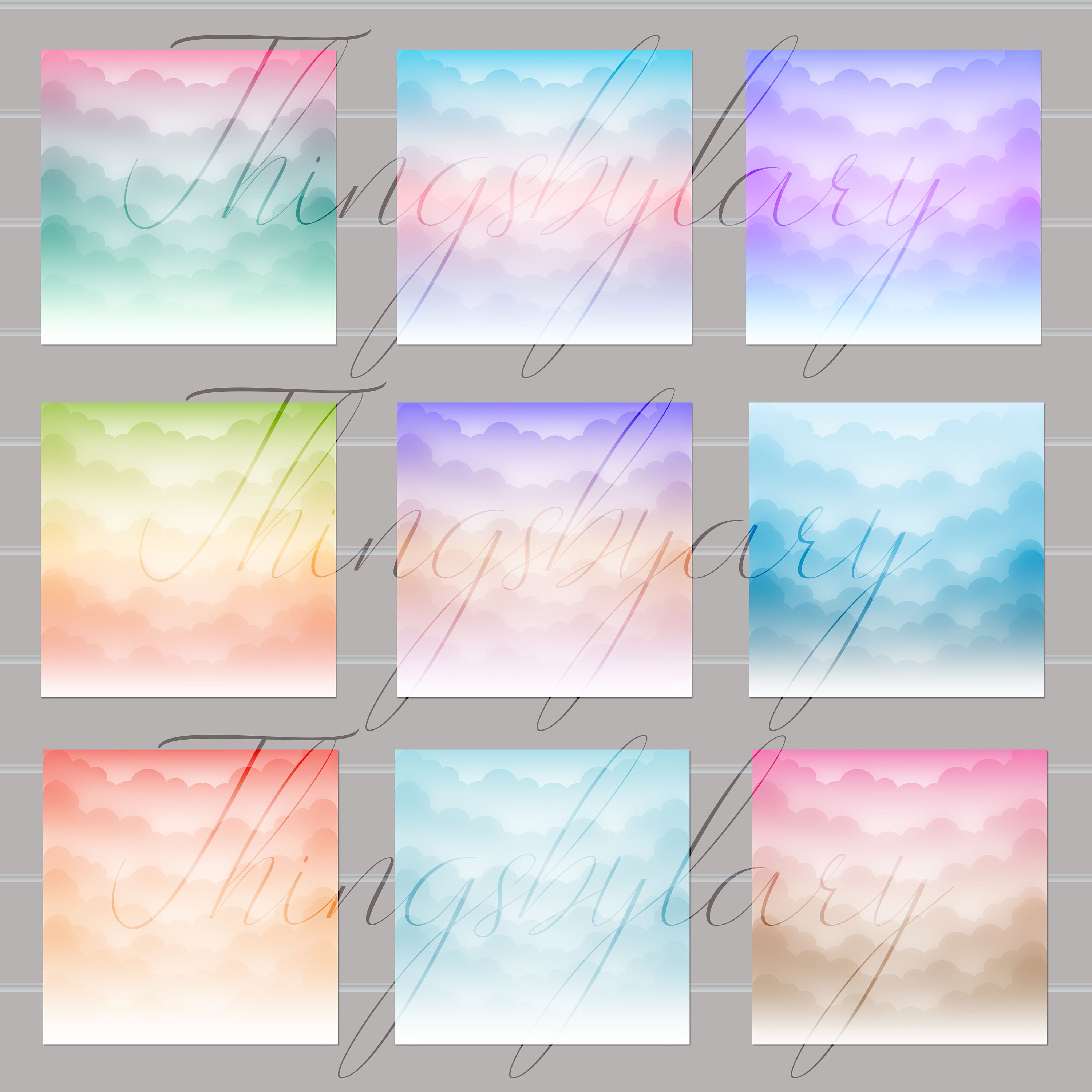 18 Fairy Ombre Magical Unicorn Cloud Digital Papers Commercial - Etsy
