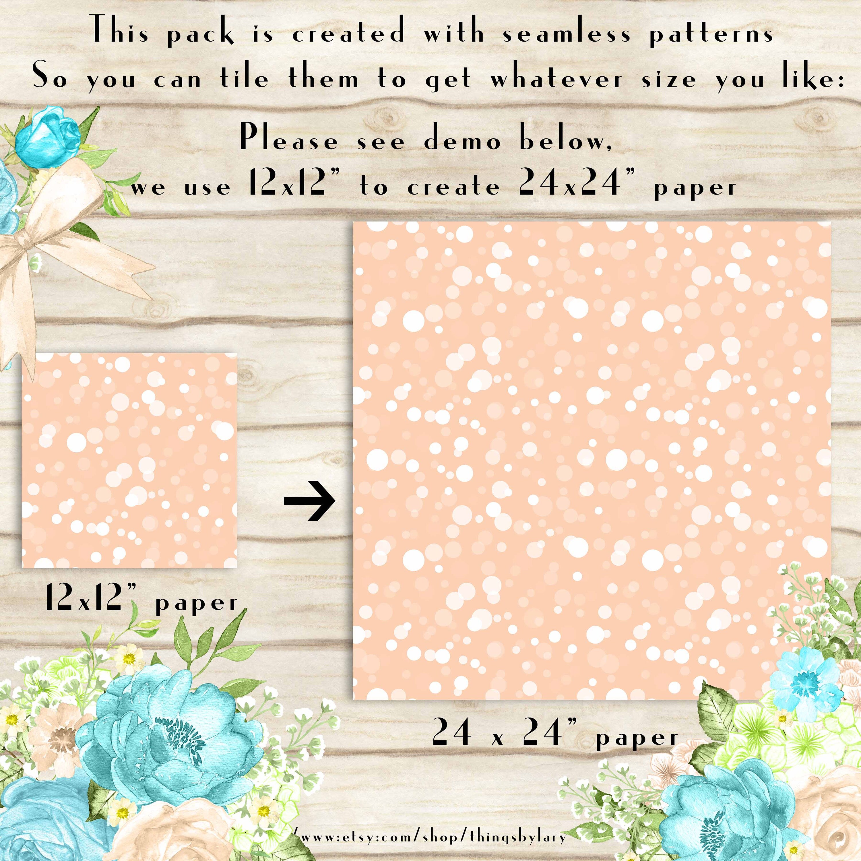 100 Seamless Dot Bokeh Background Papers 12 Inch 300 Dpi Instant ...