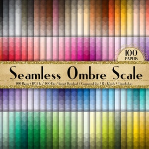 100 Seamless Ombre Scale Papers 12 Inch 300 Dpi Instant Download ...
