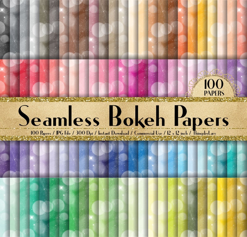 100 Seamless Dot Bokeh Papers 12 Inch 300 Dpi Commercial Use Instant ...