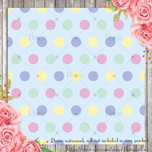 18 Seamless Pastel Polka Dot Digital Papers 12inch 300 Dpi Commercial ...