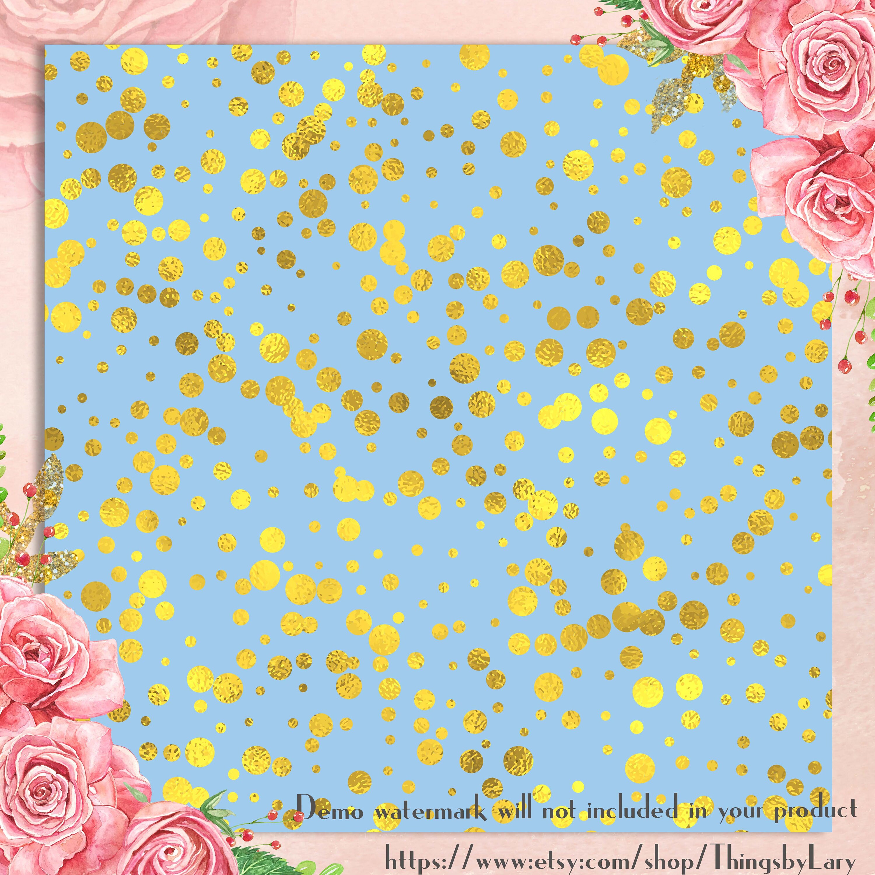 100 Seamless Gold Foil Confetti Papers 12 Inch 300 Dpi Instant - Etsy