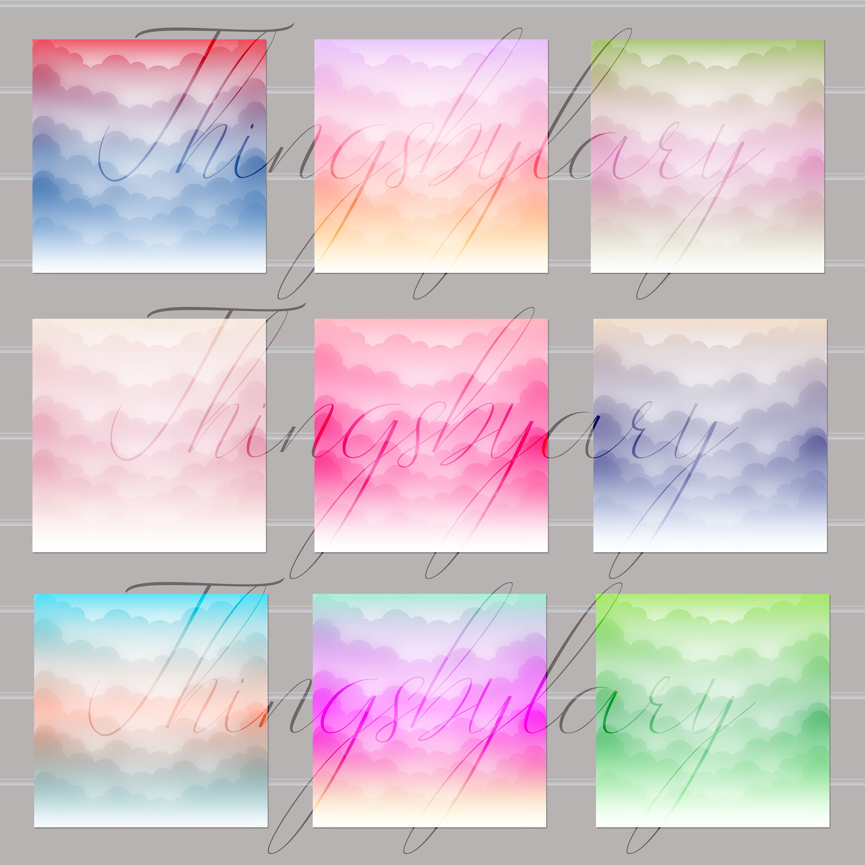 18 Fairy Ombre Magical Unicorn Cloud Digital Papers Commercial - Etsy