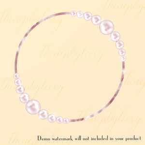 100 Pearl & Foil Circle Frames Clip Arts Pearl Frames Digital Clip Arts ...
