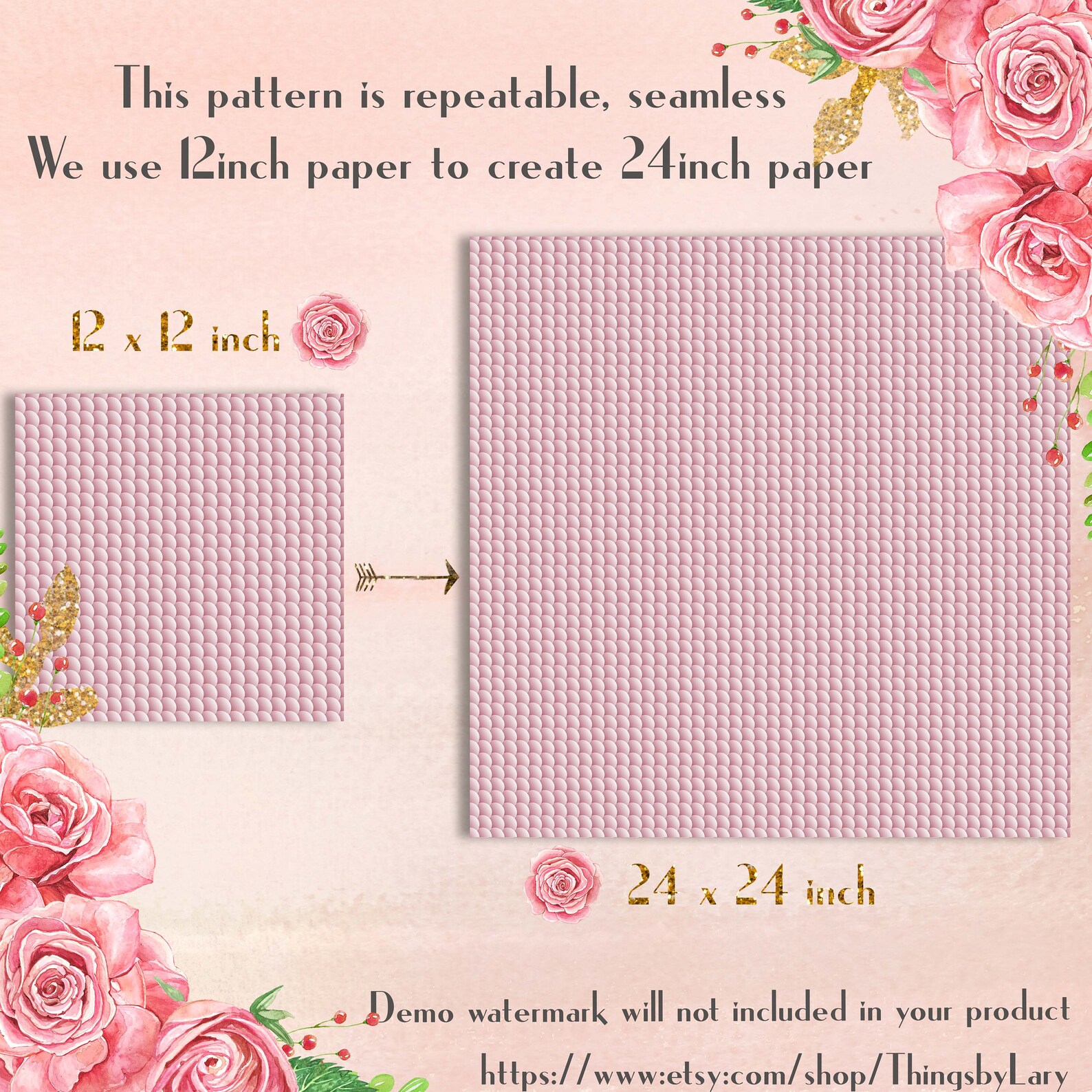 100 Seamless Fish Scale Digital Papers 12x12" 300 Dpi Commercial Use ...