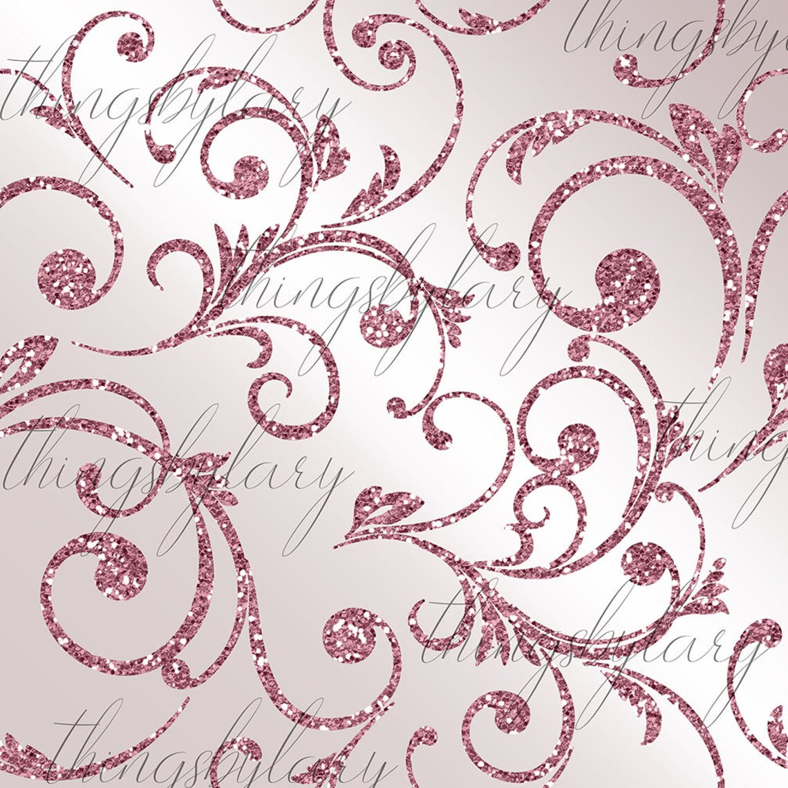 42 Rose Gold Glitter Seamless Damask Ornament Overlays 12in - Etsy