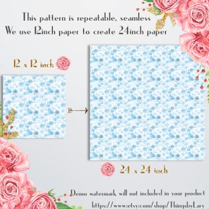 100 Seamless Watercolor Falling Snowflakes Digital Papers 12 ...