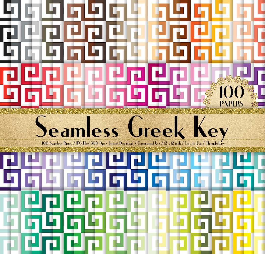 100 Seamless Greek Key Pattern Papers 12 Inch 300 Dpi Commercial Use ...
